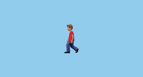 🚶🏽 Person Walking: Medium Skin Tone Emoji on Apple iOS 13.1