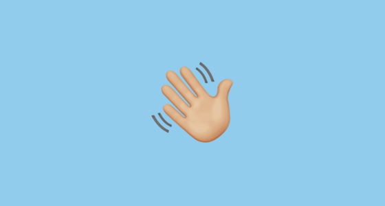 👋🏼 Waving Hand: Medium-Light Skin Tone Emoji on Apple iOS 13.1