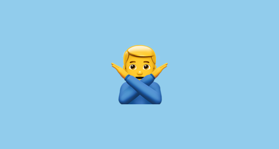 🙅‍♂️ Man Gesturing No Emoji on Apple iOS 13.2