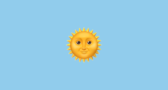 🌞 Sun with Face Emoji on Apple iOS 13.2