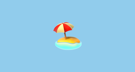 🏖️ Strand Mit Sonnenschirm Emoji on Apple iOS 13.3