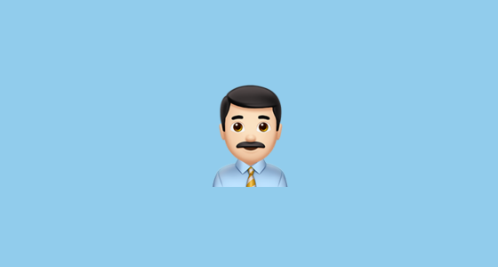 👨🏻‍💼 Man Office Worker: Light Skin Tone Emoji on Apple iOS 13.3