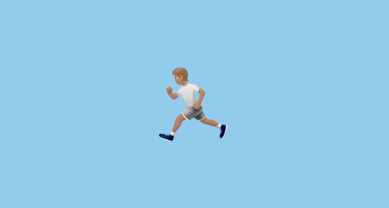 🏃🏽 Person Running: Medium Skin Tone Emoji on Apple iOS 13.3