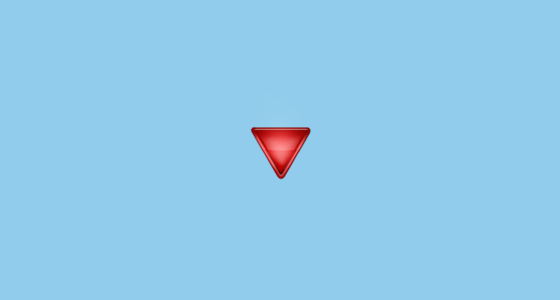 🔻 Red Triangle Pointed Down Emoji on Apple iOS 9.0