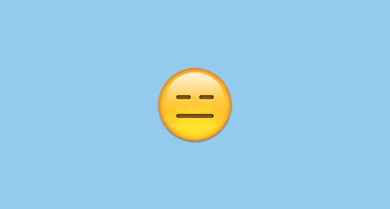 😑 Expressionless Face Emoji on Apple iOS 9.0