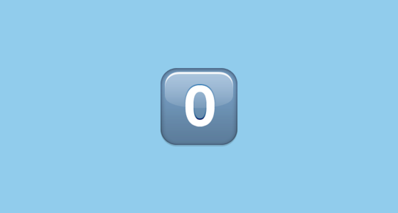 0️⃣ Keycap Digit Zero Emoji on Apple iOS 9.0
