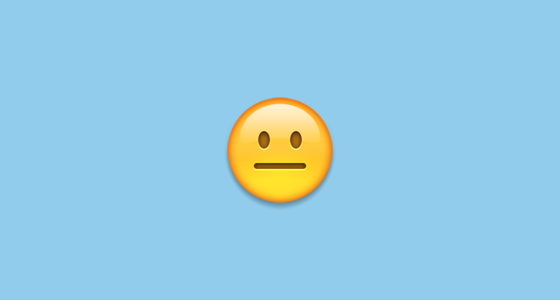 😐 Neutral Face Emoji on Apple iOS 9.0