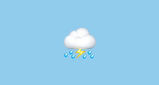 ⛈️ Cloud with Lightning and Rain Emoji on Apple iOS 14.2