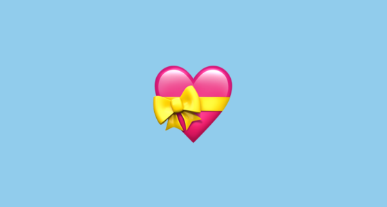 💝 Heart with Ribbon Emoji on Apple iOS 14.2