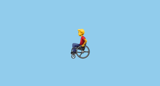 👨‍🦽 Man in Manual Wheelchair Emoji on Apple iOS 14.2