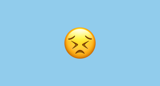 😣 Rosto Perseverante Emoji on Apple iOS 14.2