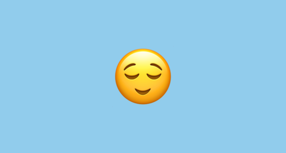 😌 Relieved Face Emoji on Apple iOS 14.2