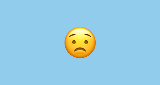 😟 Worried Face Emoji on Apple iOS 14.2