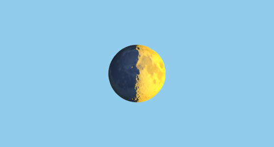 🌓 Primo Quarto Di Luna Emoji on Apple iOS 14.6 🌓 Primo Quarto Di Luna Emoji on Apple iOS 14.6