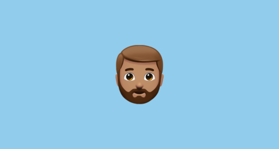 🧔🏽‍♂️ Homem: Barbudo: Pele Morena Emoji on Apple iOS 14.6