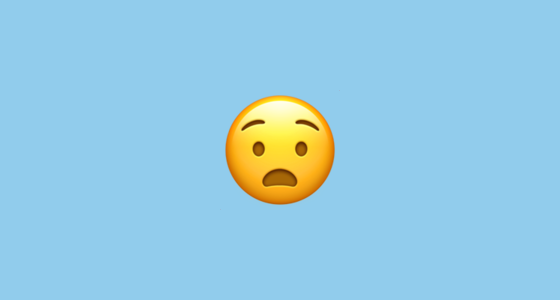 😧 Anguished Face Emoji on Apple iOS 15.4