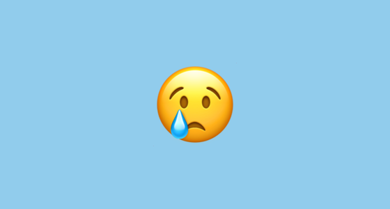 😢 Crying Face Emoji on Apple iOS 15.4