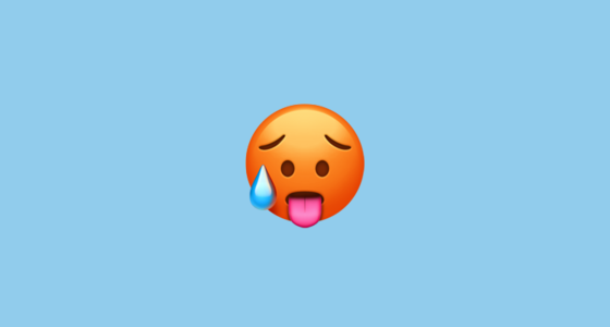 🥵 Hot Face Emoji on Apple iOS 15.4