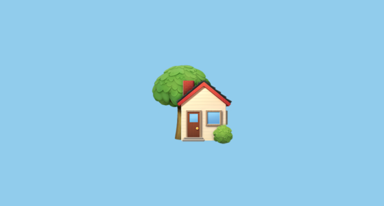 🏡 House with Garden Emoji on Apple iOS 15.4