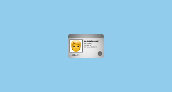 🪪 Identification Card Emoji on Apple iOS 15.4