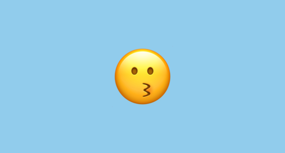 😗 Kissing Face Emoji on Apple iOS 15.4