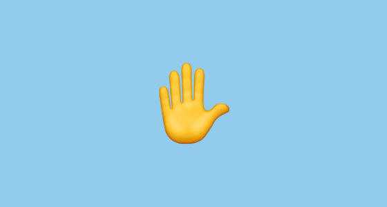 Raised Hand Emoji on Apple iOS 15.4
