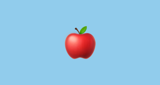 🍎 Red Apple Emoji on Apple iOS 15.4