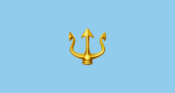 🔱 Trident Emblem Emoji on Apple iOS 15.4