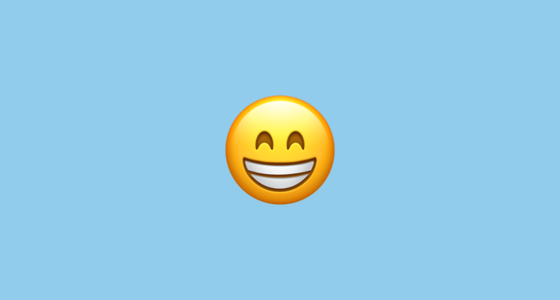 😁 Beaming Face with Smiling Eyes Emoji on Apple iOS 16.4