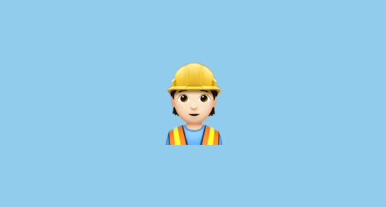 👷🏻 Trabalhador De Construção Civil: Pele Clara Emoji on Apple iOS 16.4