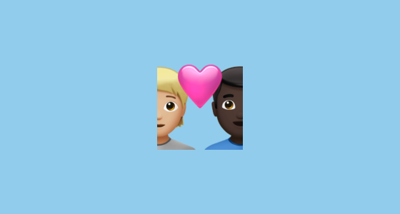 🧑🏼‍ ️‍👨🏿 Couple With Heart: Person, Man, Medium-Light Skin Tone, Dark ...