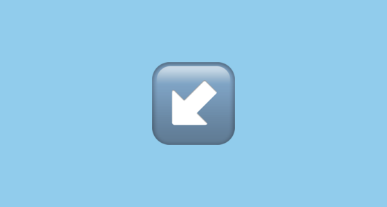 ↙️ Down-Left Arrow Emoji on Apple iOS 16.4