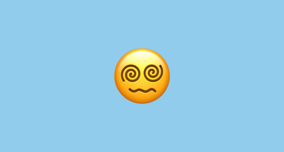😵‍💫 Faccina Con Occhi A Spirale Emoji on Apple iOS 16.4