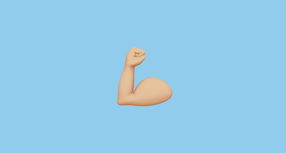 💪🏼 Flexed Biceps: Medium-Light Skin Tone Emoji on Apple iOS 16.4