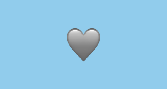 Grey Heart Emoji on Apple iOS 16.4