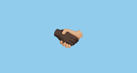 🫱🏿‍🫲🏼 Handshake: Dark Skin Tone, Medium-Light Skin Tone Emoji on Apple ...