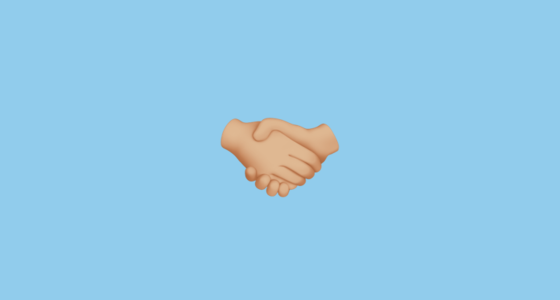 🤝🏼 Handshake: Medium-Light Skin Tone Emoji on Apple iOS 16.4
