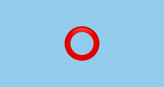 ⭕ Círculo Rojo Hueco Emoji on Apple iOS 16.4