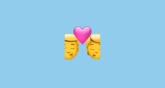 👨‍ ️‍💋‍🧑 키스: 남자, 사람 Emoji on Apple iOS 16.4