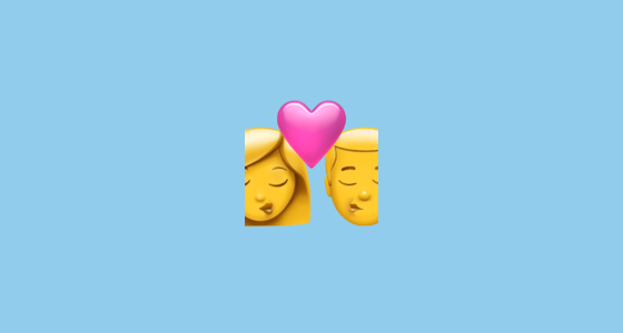 👩‍ ️‍💋‍👨 Kiss: Woman, Man Emoji on Apple iOS 16.4