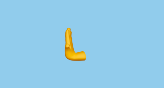 Leftwards Pushing Hand Emoji on Apple iOS 16.4