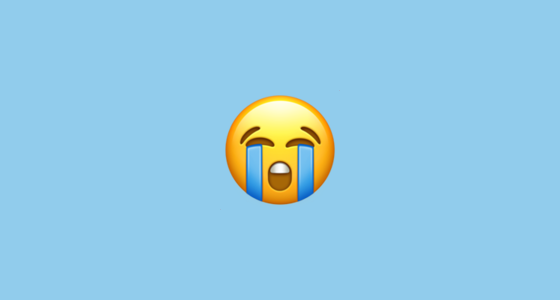 😭 Cara Llorando Fuerte Emoji on Apple iOS 16.4