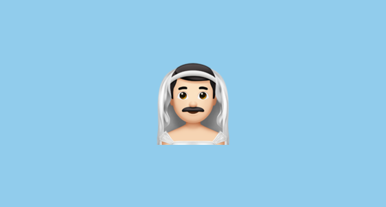 👰🏻‍♂️ Man with Veil: Light Skin Tone Emoji on Apple iOS 16.4