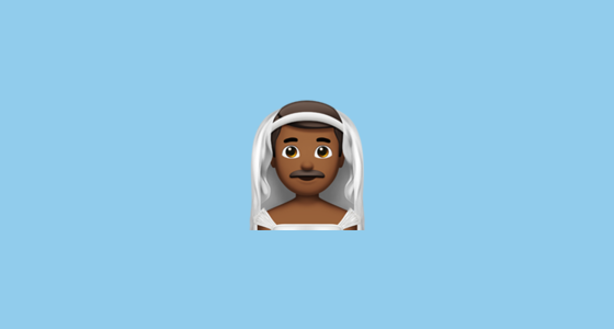 👰🏾‍♂️ Man with Veil: Medium-Dark Skin Tone Emoji on Apple iOS 16.4