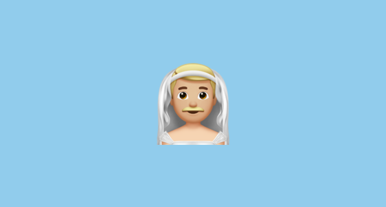 👰🏼‍♂️ Man with Veil: Medium-Light Skin Tone Emoji on Apple iOS 16.4