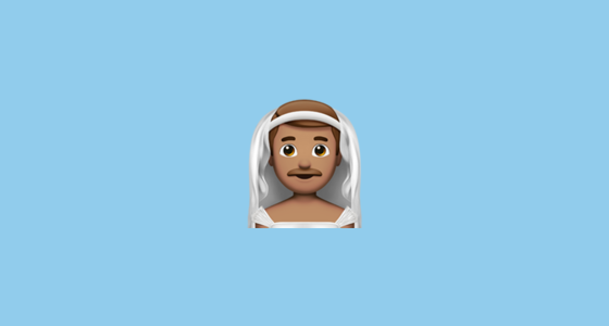 👰🏽‍♂️ Man with Veil: Medium Skin Tone Emoji on Apple iOS 16.4