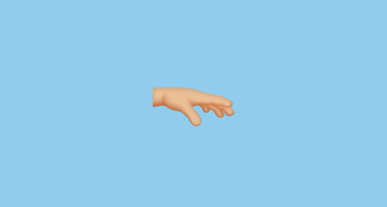🫳🏼 Palm Down Hand: Medium-Light Skin Tone Emoji on Apple iOS 16.4