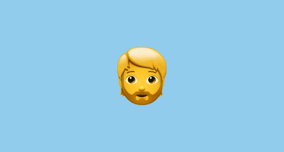 🧔 Person: Beard Emoji on Apple iOS 16.4