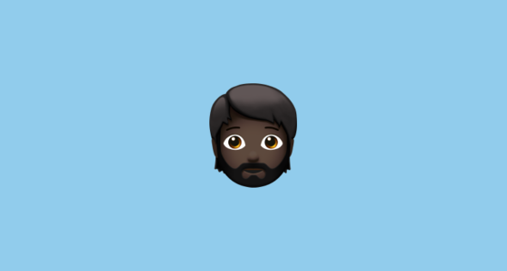 🧔🏿 Person: Dark Skin Tone, Beard Emoji on Apple iOS 16.4