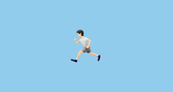 🏃🏻 Person Running: Light Skin Tone Emoji on Apple iOS 16.4